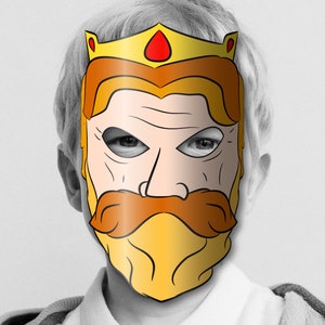 King Mask Printable Paper DIY for Kids and Adults. PDF - Etsy