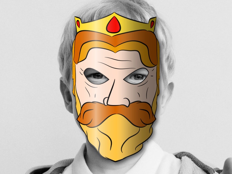 King Mask Printable Paper DIY for Kids and Adults. PDF - Etsy