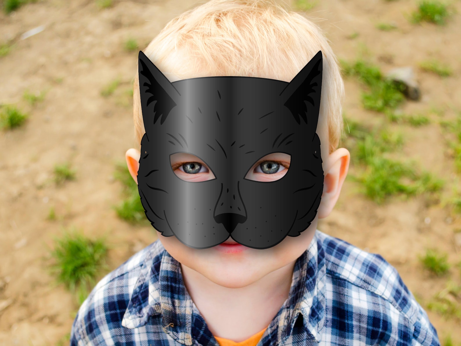 Cat Mask Printable, Paper DIY for Kids and Adults. PDF Template ...