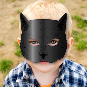 Cat Mask Printable, Paper DIY for Kids and Adults. PDF Template ...