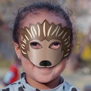 Hedgehog #2 Mask Printable, Paper DIY for Kids and Adults. PDF Template ...