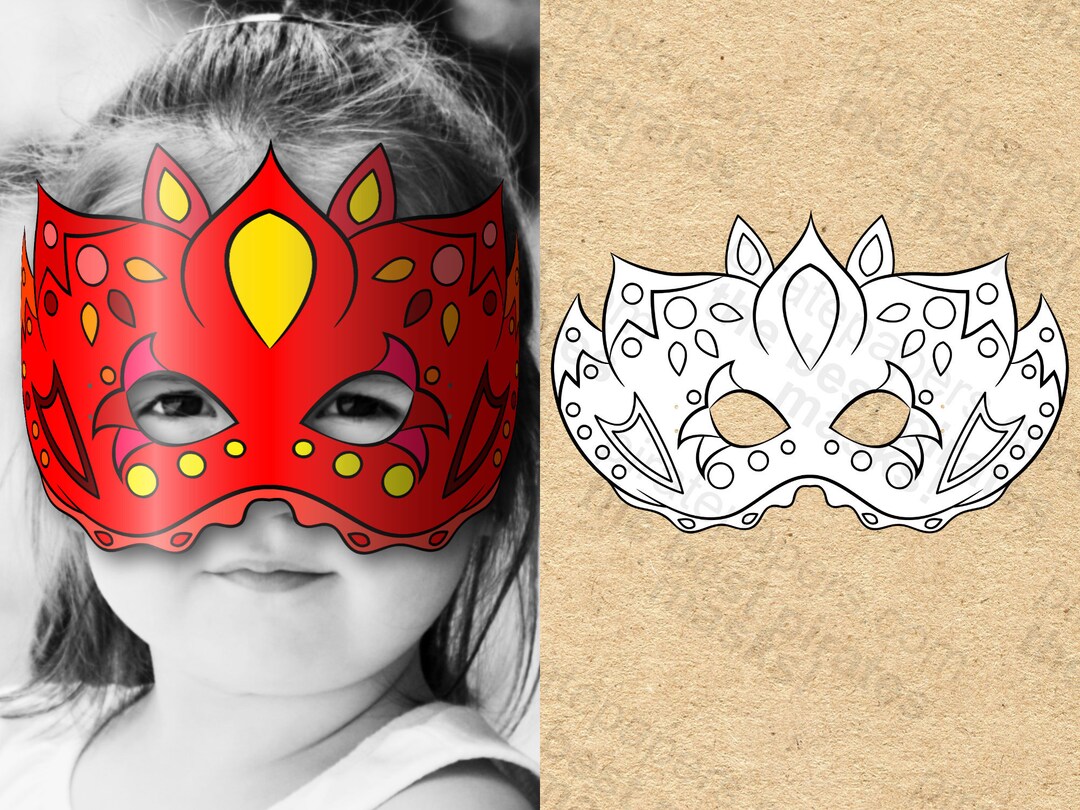 Fairy 4 Masks Printable Color Coloring Paper DIY for Kids - Etsy