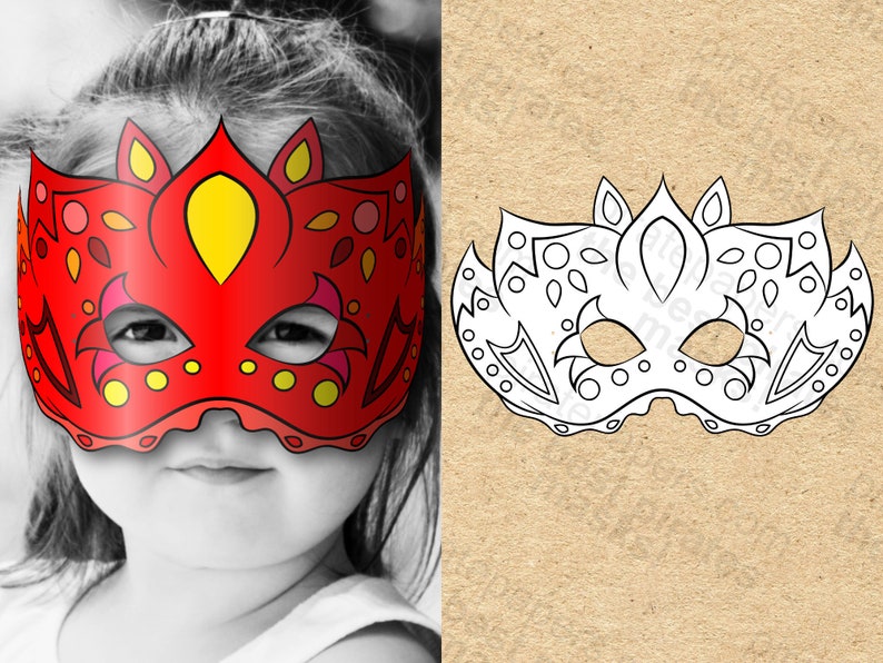 Fairy 4 Masks Printable Color Coloring Paper DIY for Kids - Etsy