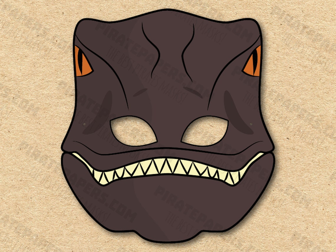 Dinosaur Velociraptor Mask Printable, Paper DIY for Kids and Adults ...