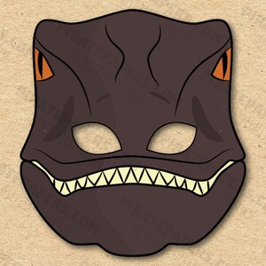 Dinosaur Velociraptor Mask Printable, Paper DIY for Kids and Adults ...