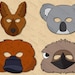 Australian Animals Masks Printable, Kangaroo, Koala, Platypus, Emu ...