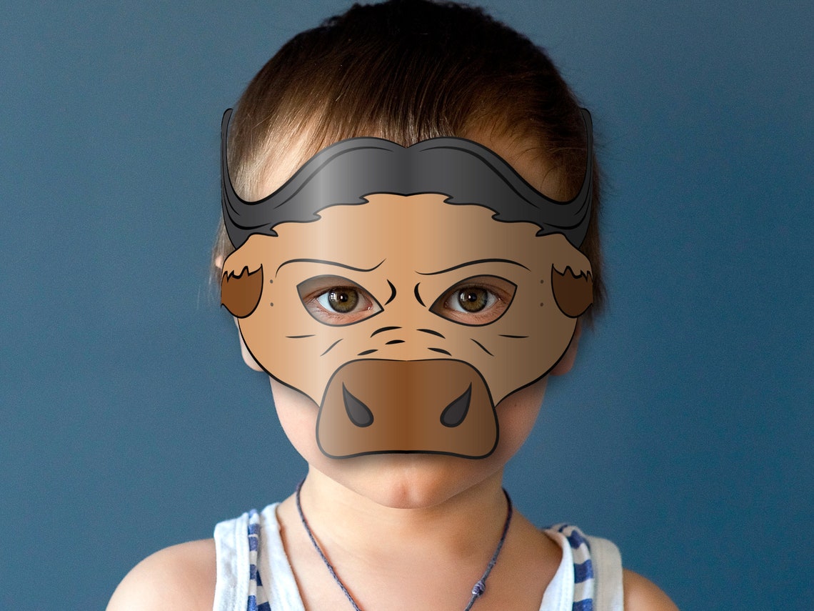 Buffalo Mask Printable, Paper DIY for Kids and Adults. PDF Template ...