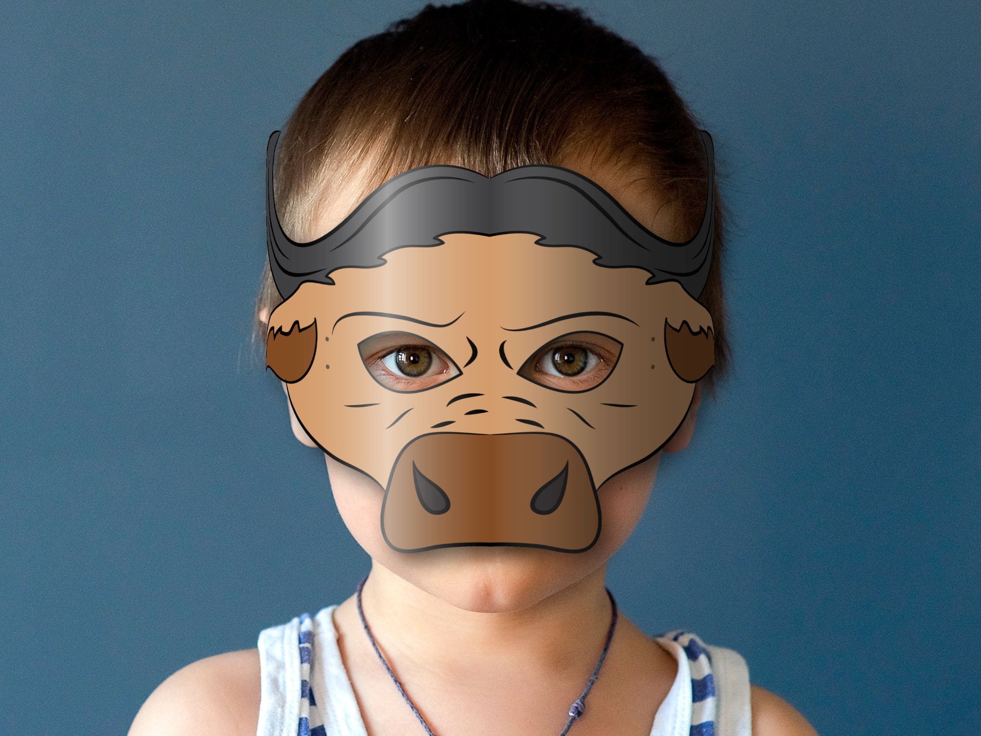 Buffalo Mask Printable, Paper DIY for Kids and Adults. PDF Template ...
