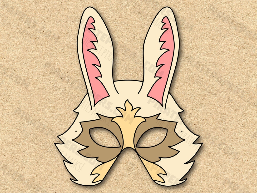 Bunny Mask Printable, Paper DIY for Kids and Adults. PDF Template ...