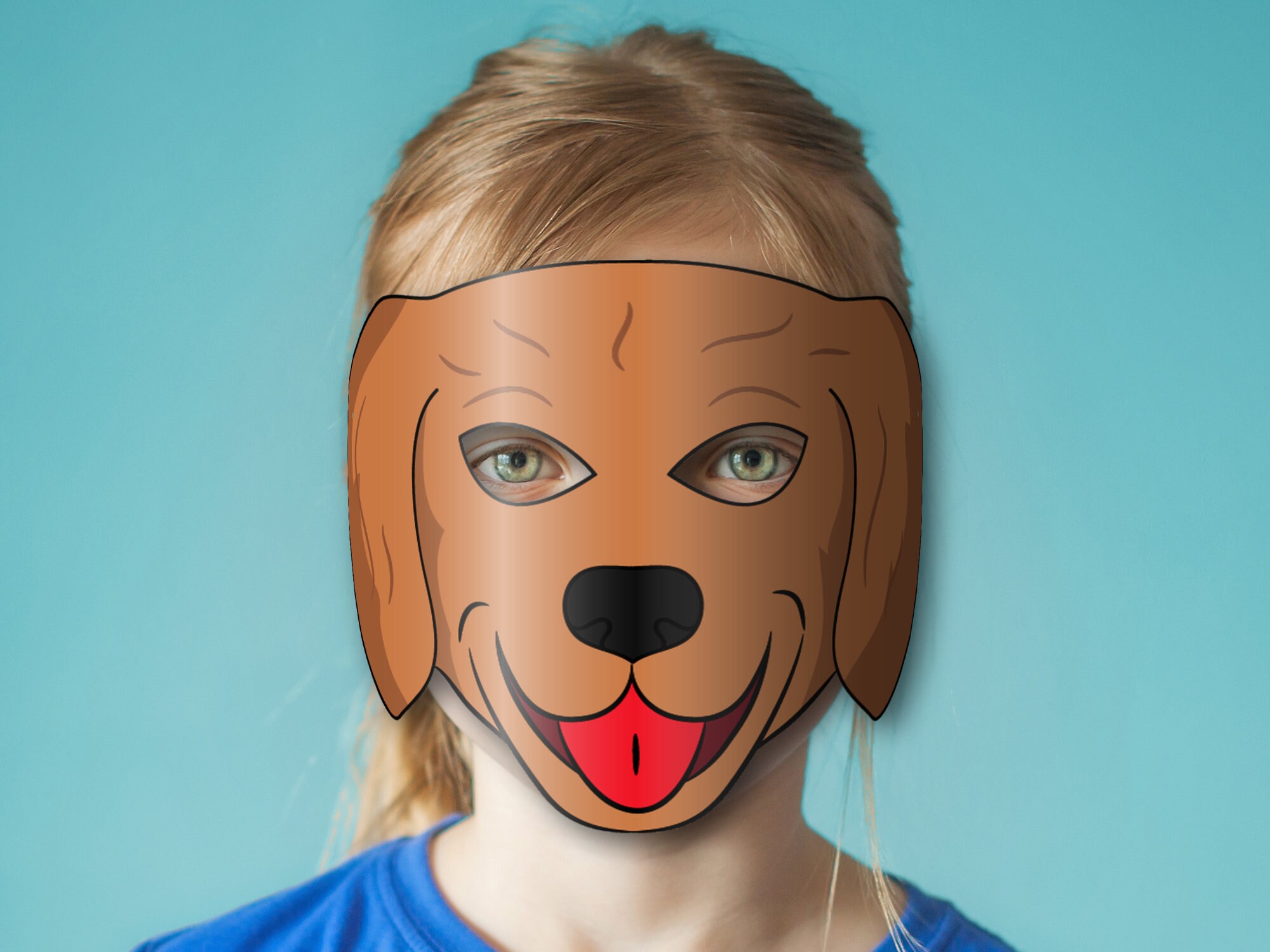 Dog Retriever Mask Printable Breed, Paper DIY for Kids and Adults. PDF ...