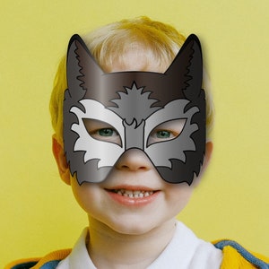 Wolf Mask Printable, Paper DIY for Kids and Adults. PDF Template ...