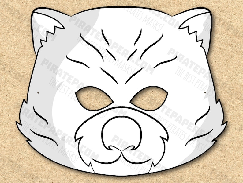 Wombat Mask Printable Coloring, Paper DIY for Kids and Adults. PDF ...