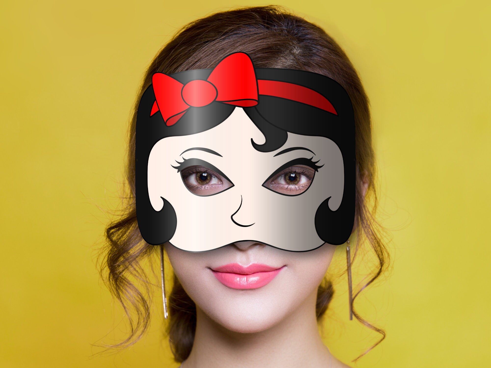 Snow White Mask Printable, Paper DIY for Kids and Adults. PDF Template ...