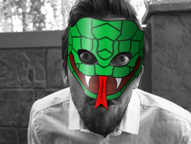 Snake Mask Printable Paper DIY for Kids and Adults. PDF - Etsy