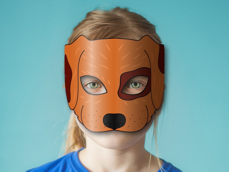 Dog Mask Printable, Paper DIY for Kids and Adults. PDF Template ...