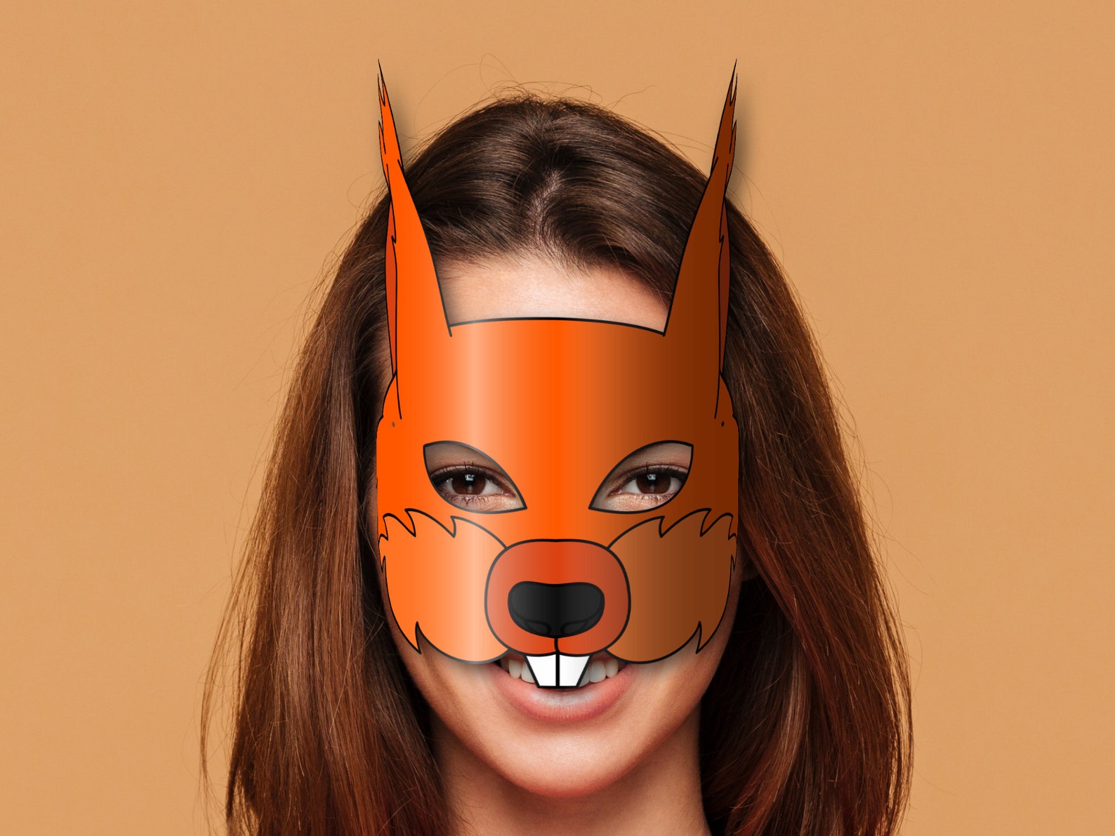 Squirrel Mask Printable, Paper DIY for Kids and Adults. PDF Template ...