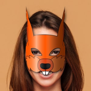 Squirrel Mask Printable, Paper DIY for Kids and Adults. PDF Template ...