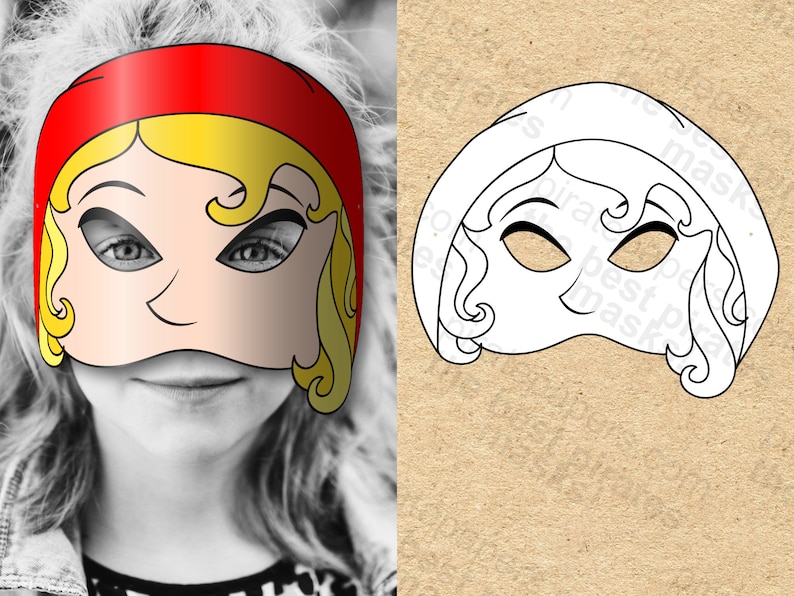 Little Red Riding Hood Masks Printable Color Coloring Paper - Etsy