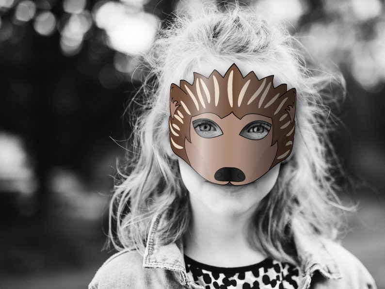 Hedgehog 2 Mask Printable Paper DIY for Kids and Adults. PDF - Etsy