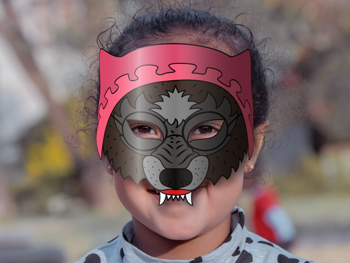 Big Bad Wolf Disguised as Grandma Mask Printable, Paper DIY for Kids ...