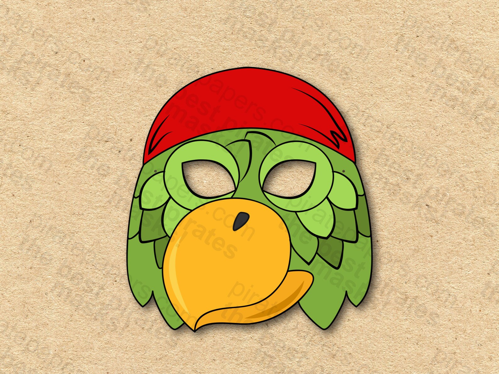 Pirate's Parrot Mask Printable Paper DIY for Kids and - Etsy