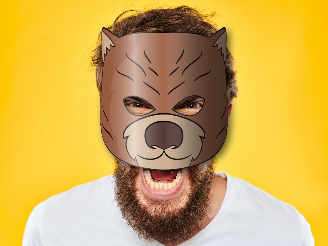 Wombat Mask Printable, Paper DIY for Kids and Adults. PDF Template ...
