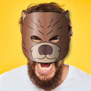 Wombat Mask Printable, Paper DIY for Kids and Adults. PDF Template ...