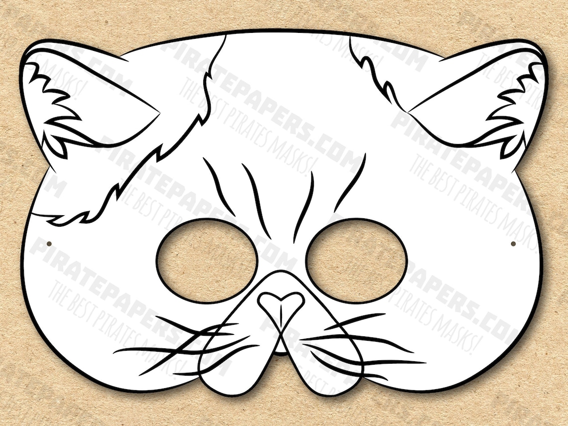 Cat Exotic Shorthair Masks Printable Color Coloring Breed, Paper DIY for Kids and Adults. PDF ...