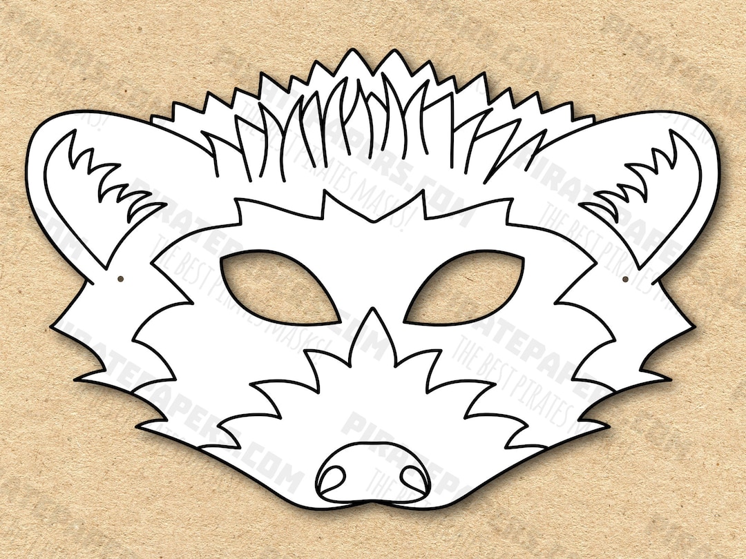 Hedgehog Mask Printable Coloring, Paper DIY for Kids and Adults. PDF ...