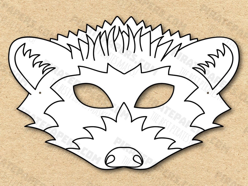 Hedgehog Mask Printable Coloring, Paper DIY for Kids and Adults. PDF ...