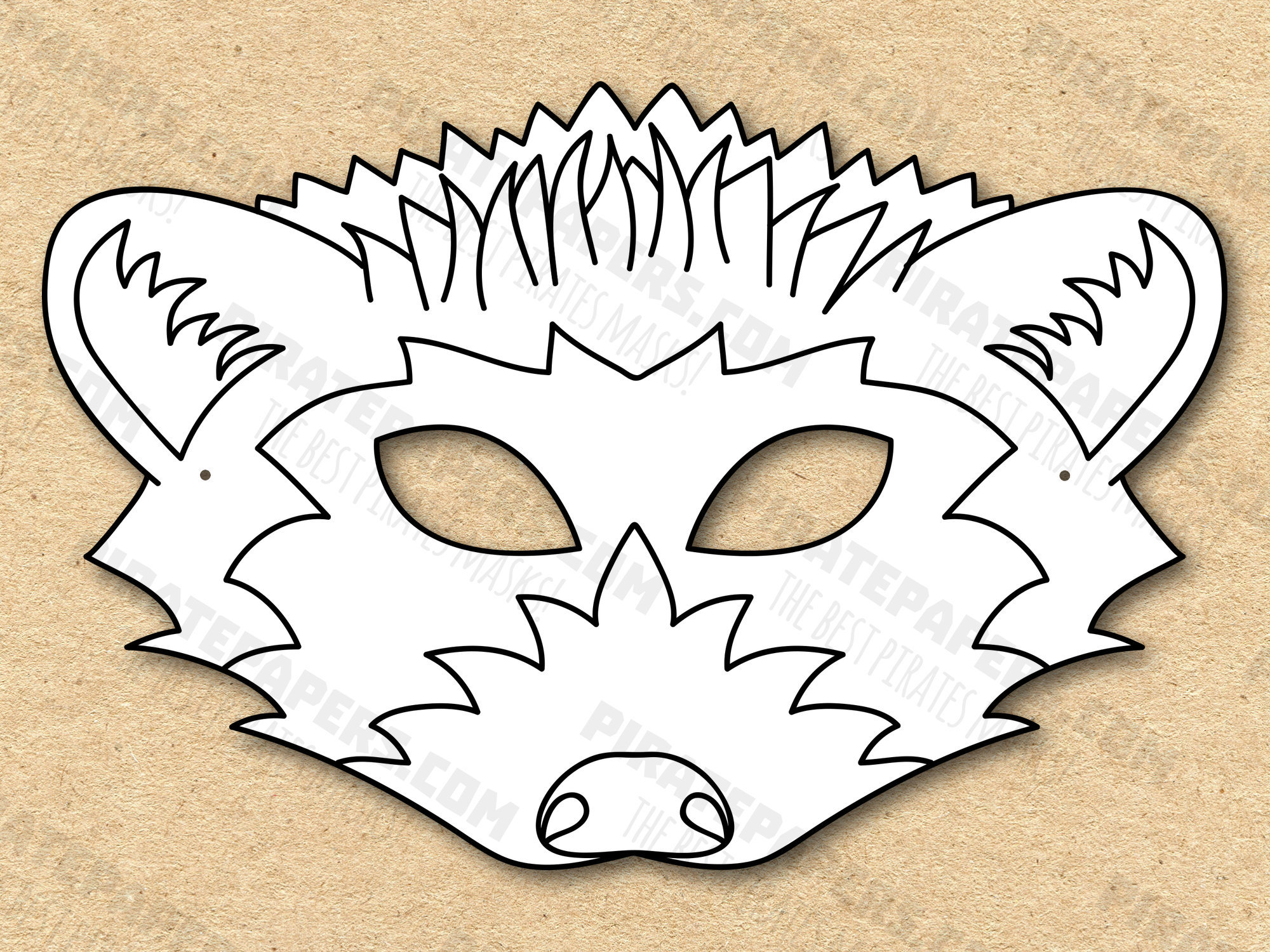 Hedgehog Mask Printable Coloring, Paper DIY for Kids and Adults. PDF ...