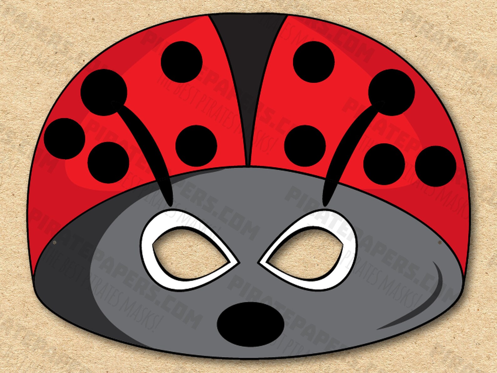 Ladybird Mask Printable, Paper DIY for Kids and Adults. PDF Template ...