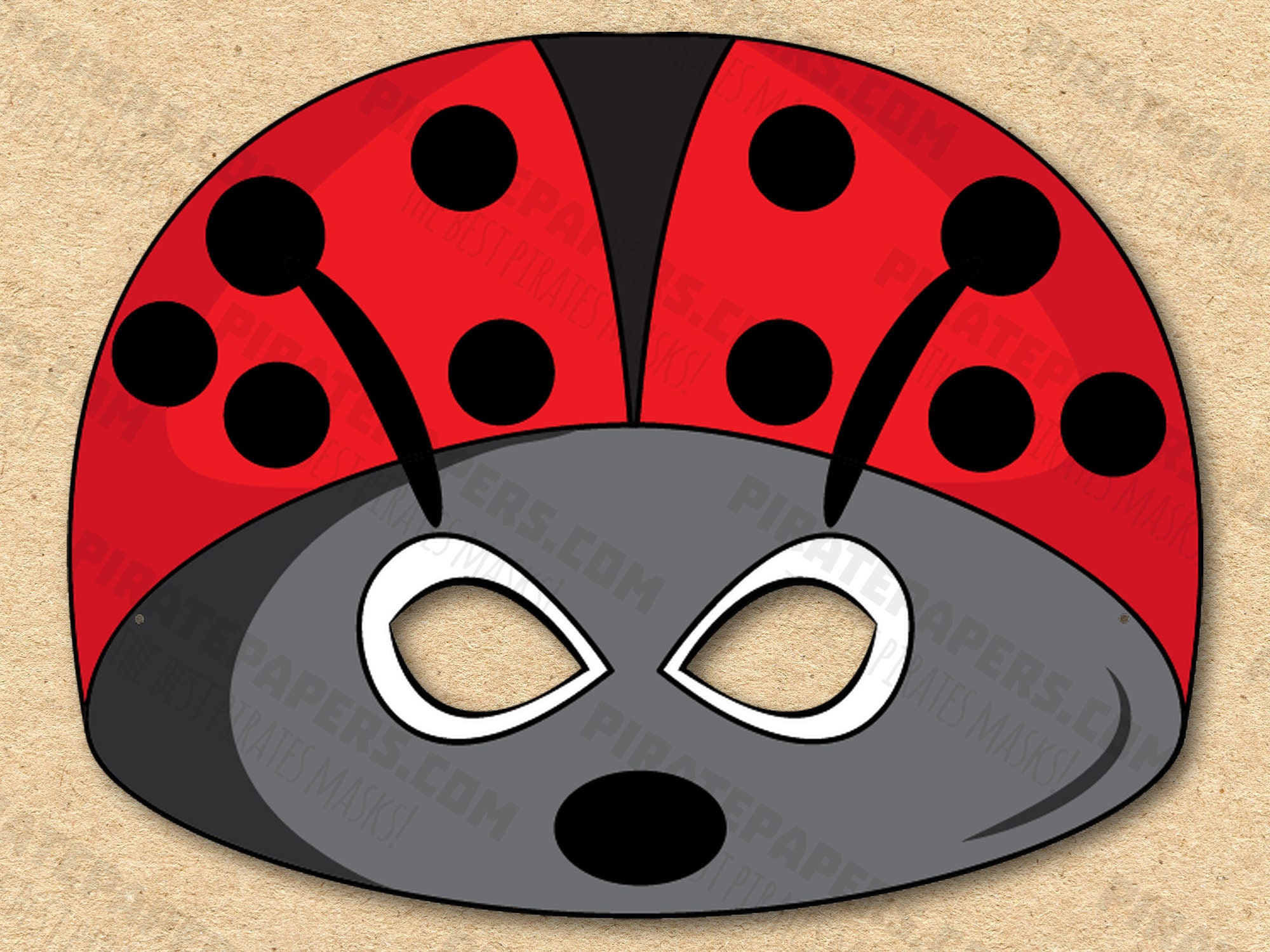 Ladybird Mask Printable, Paper DIY for Kids and Adults. PDF Template ...