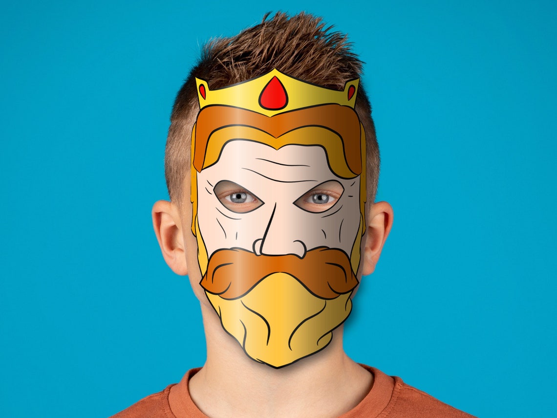 King Masks Printable Color Coloring, Paper DIY for Kids and Adults. PDF ...