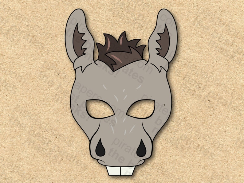 Donkey Masks Printable Color Coloring Paper DIY for Kids - Etsy