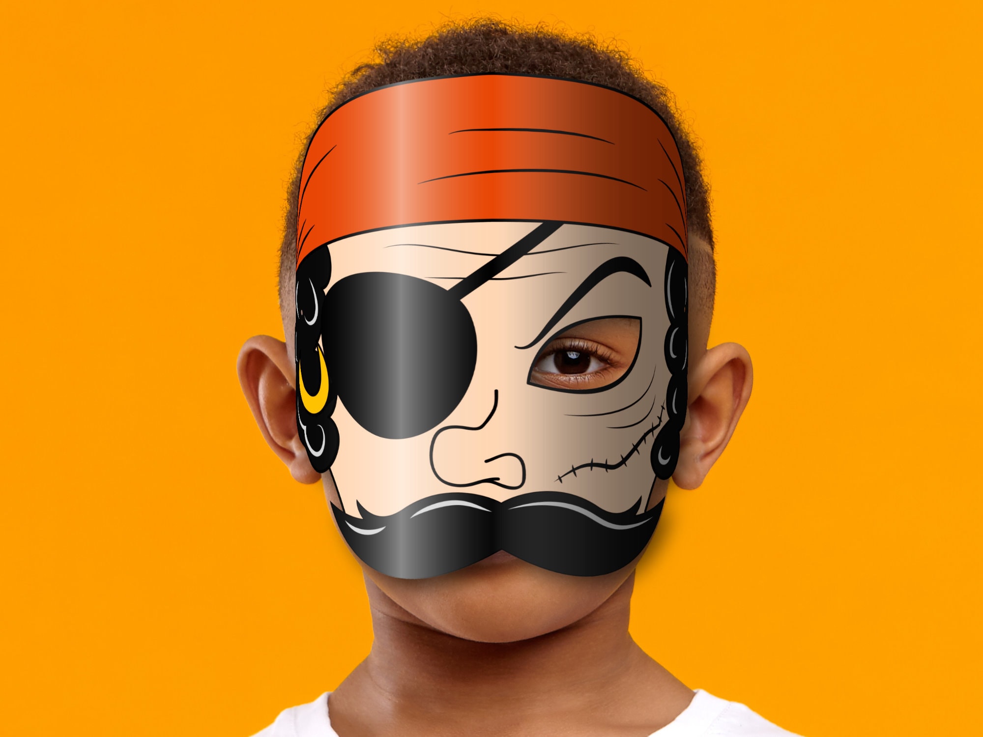 One-eyed Pirate Masks Printable Color Coloring, Paper DIY for Kids and ...