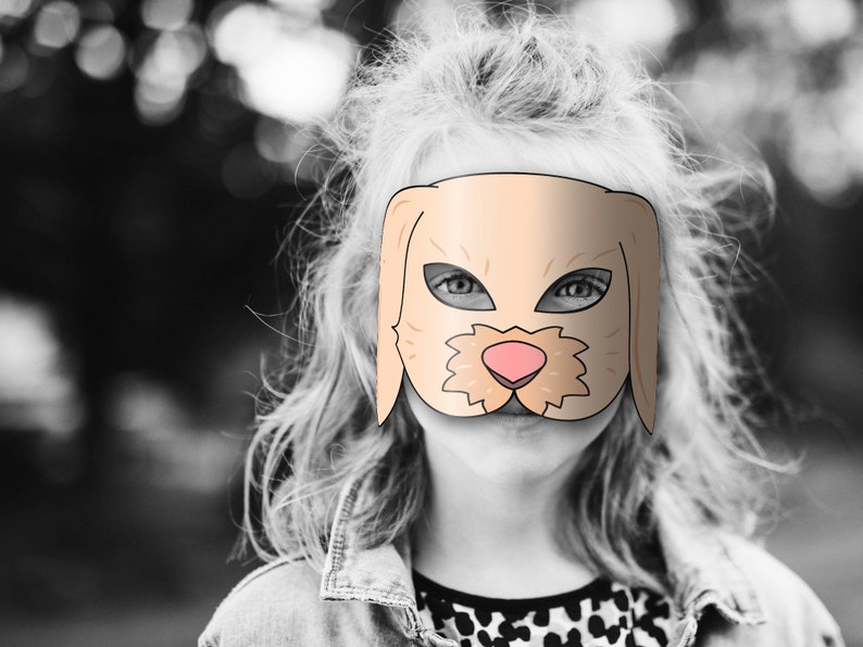 Rabbit Masks Printable Color Coloring Paper DIY for Kids - Etsy