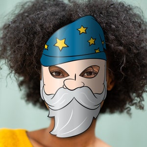 Wizard Mask Printable, Paper DIY for Kids and Adults. PDF Template ...