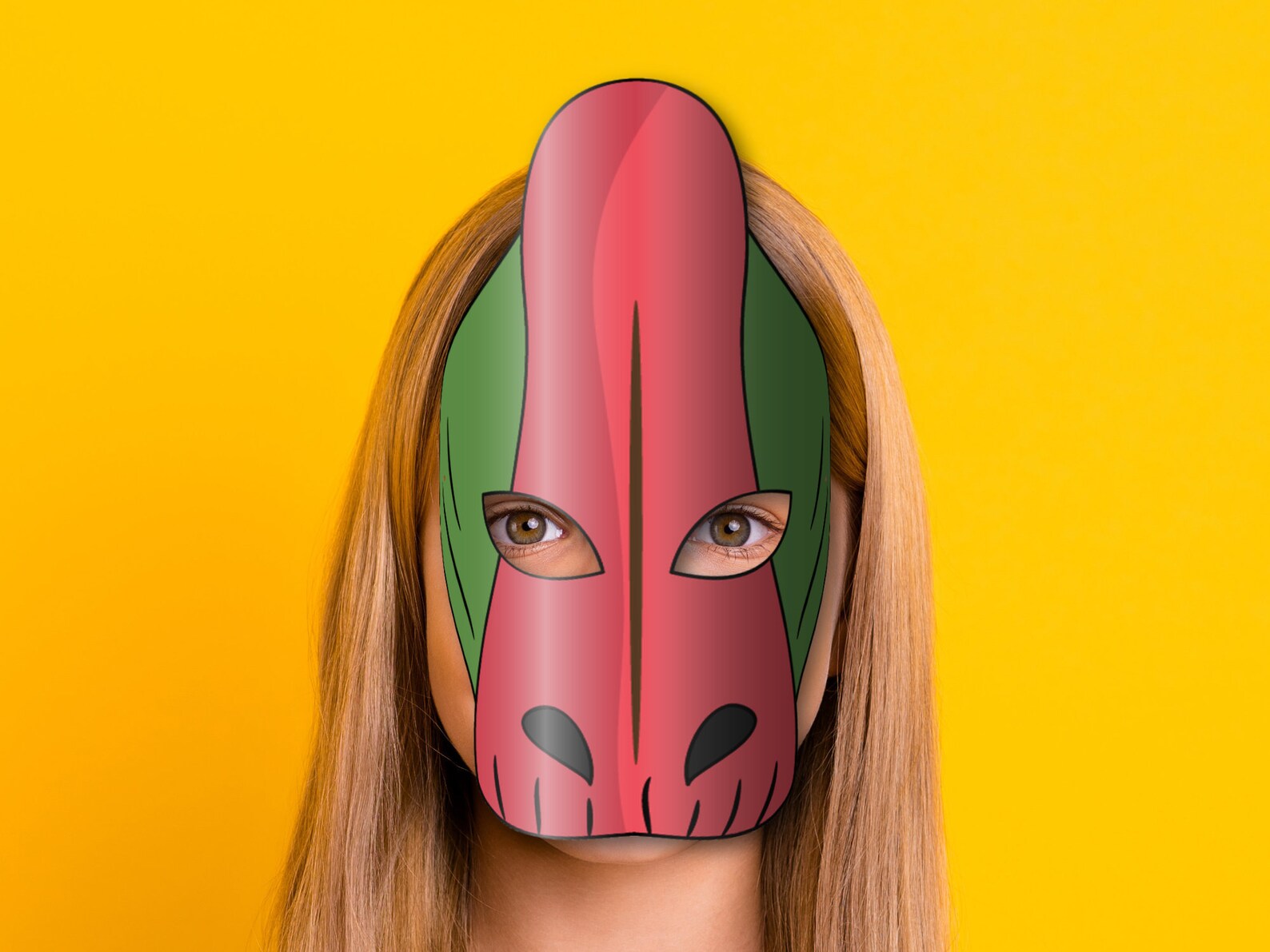 Dinosaur Parasaurolophus Mask Printable, Paper DIY for Kids and Adults ...