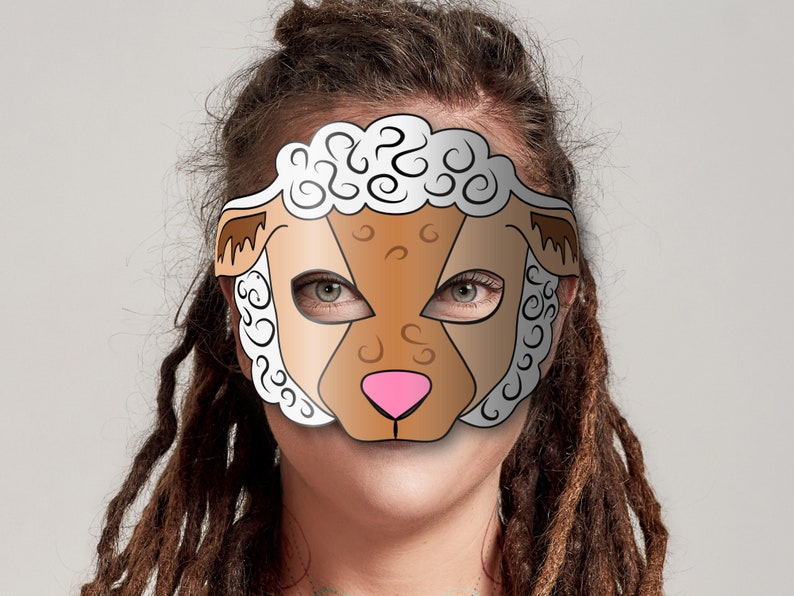 Sheep Masks Printable Color Coloring, Paper DIY for Kids and Adults ...