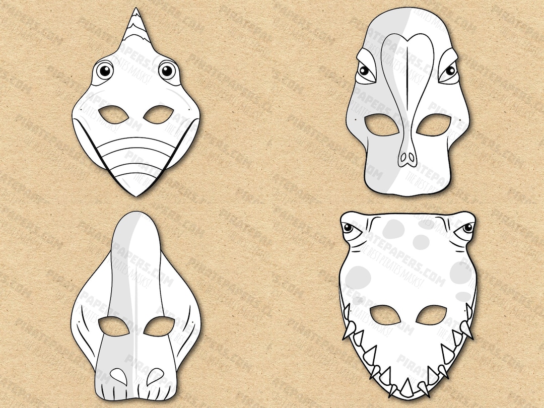 Dinosaurs 2 Masks Printable Coloring, Pteranodon, Amphicoelias ...