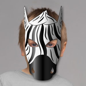 Zebra Mask Printable, Paper DIY for Kids and Adults. PDF Template ...