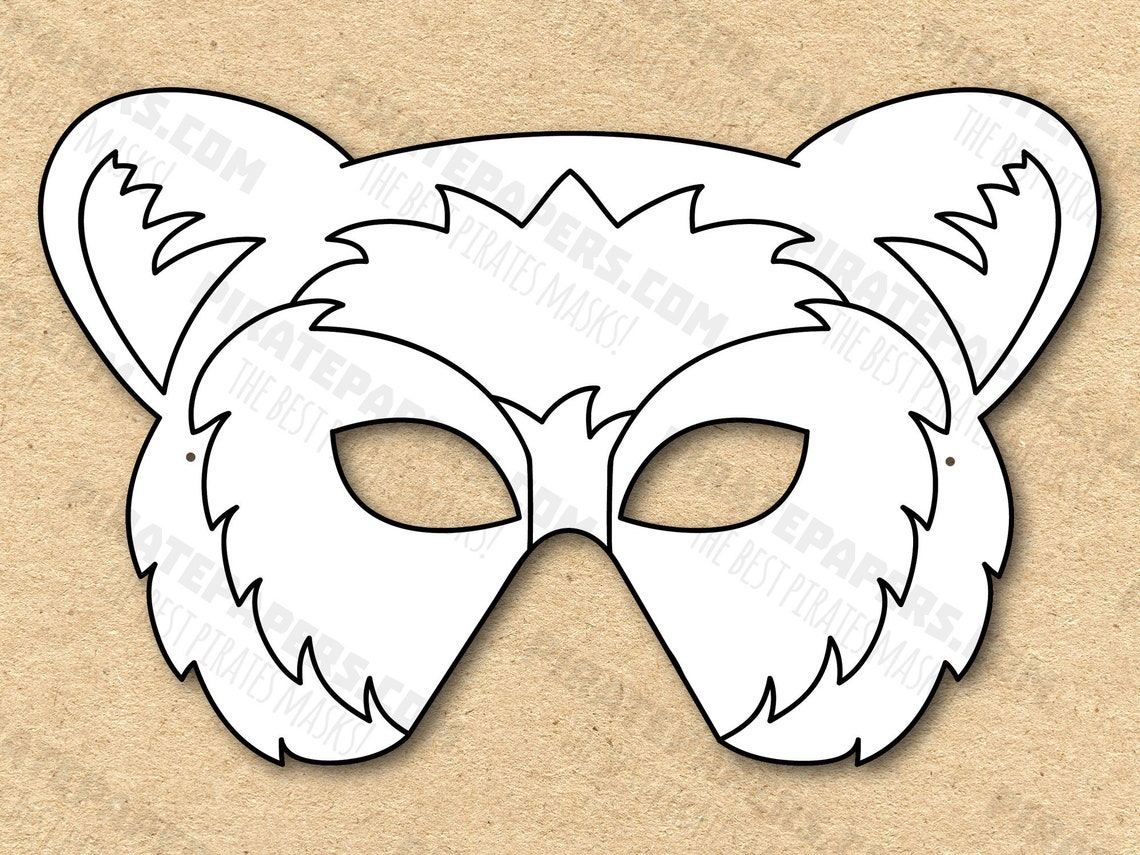 Bear Masks Printable Color Coloring, Paper DIY for Kids and Adults. PDF ...