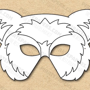 Bear Masks Printable Color + Coloring, Paper DIY for Kids and Adults ...