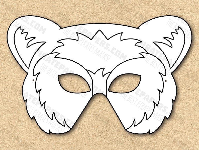 Bear Masks Printable Color Coloring, Paper DIY for Kids and Adults. PDF ...
