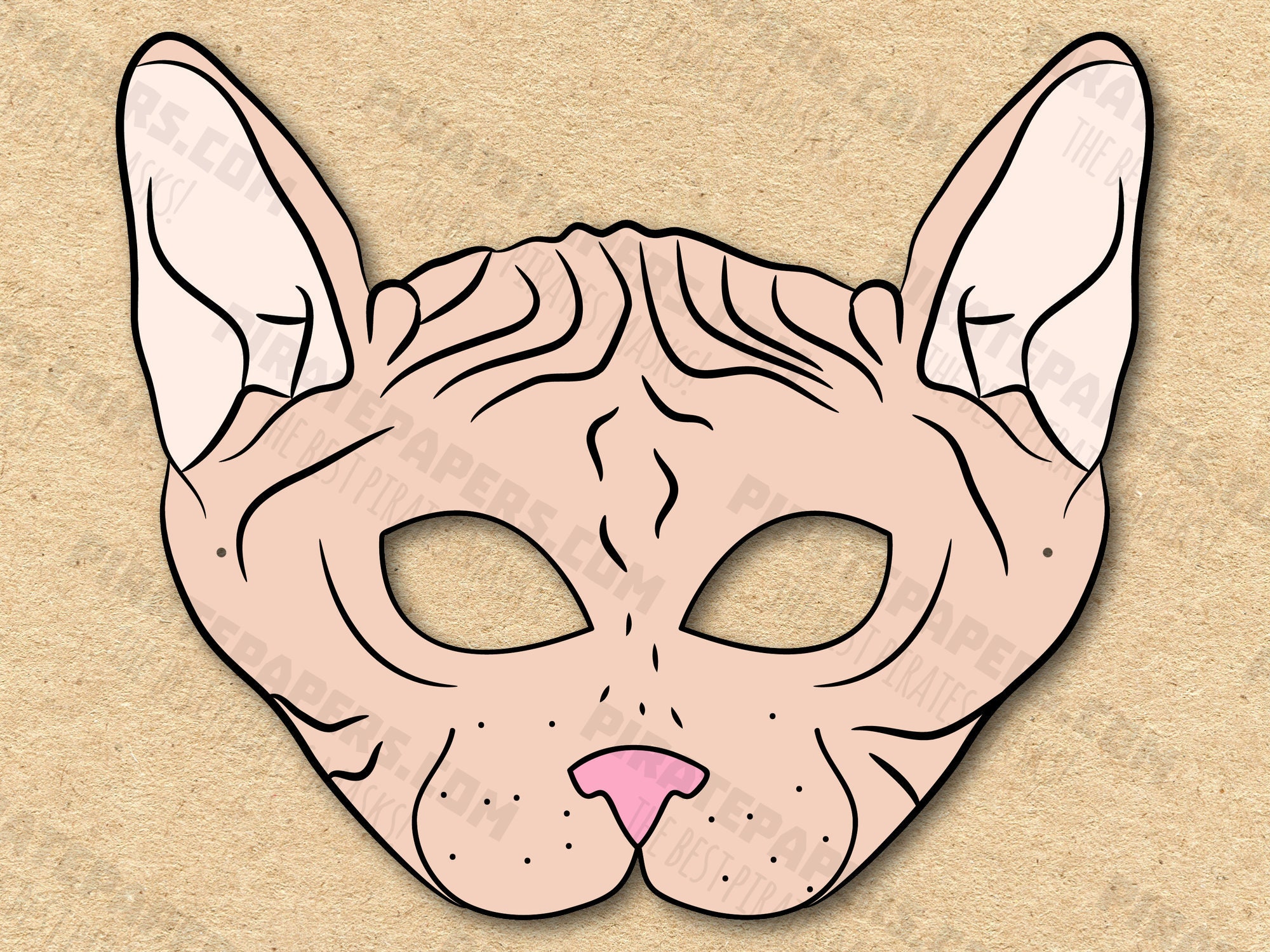 Cat Sphynx Mask Printable Breed, Paper DIY for Kids and Adults. PDF ...