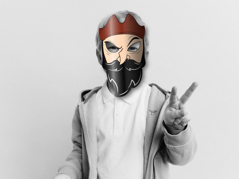 Pirate Blackbeard Mask Printable Paper DIY for Kids and - Etsy