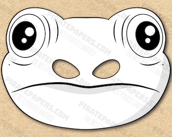 Children's Frog Papercraft Mask Template, 3D Paper Mask, Unique ...