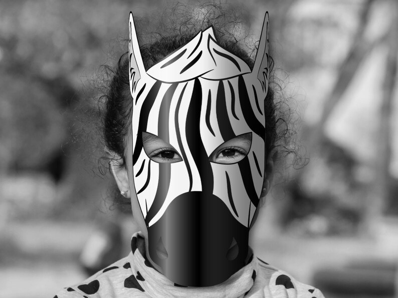 Zebra Mask Printable Paper DIY for Kids and Adults. PDF - Etsy Australia