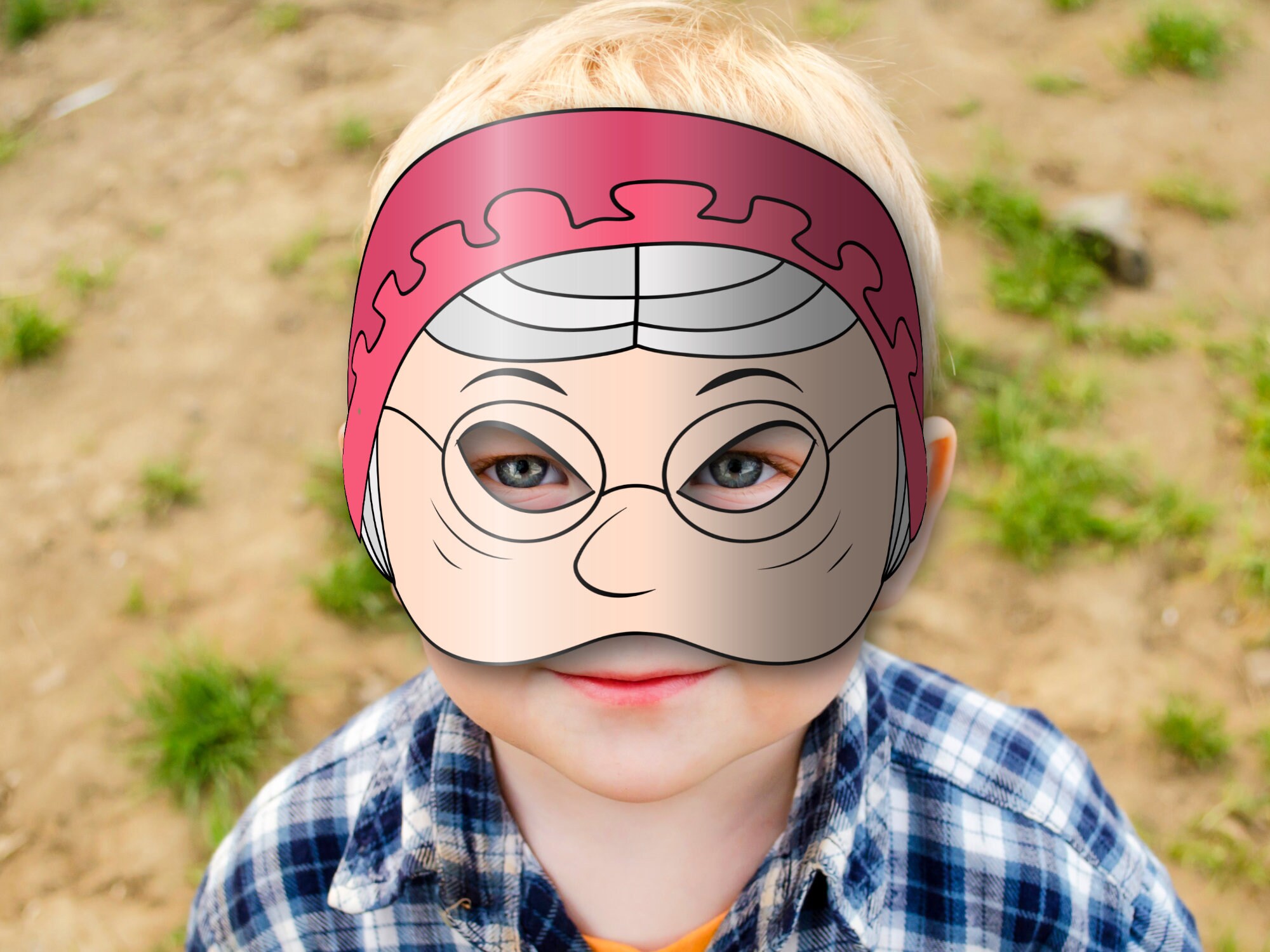 Grandma Color Coloring Printable Mask little Red Riding Hood, Paper DIY ...